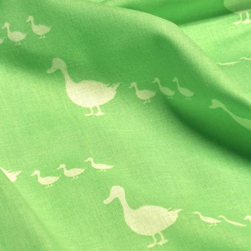 Bio-Stoff Enten grün - stoffbotin - Bio-Stoffe für kreative Nähprojekte